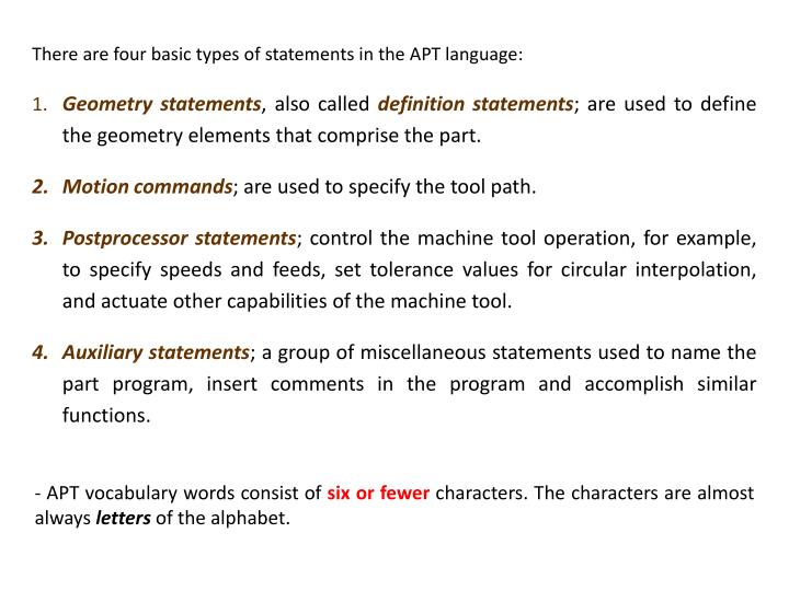 Ppt Computer Assisted Part Programming Apt A Utomatically P Rogrammed T Ool Powerpoint