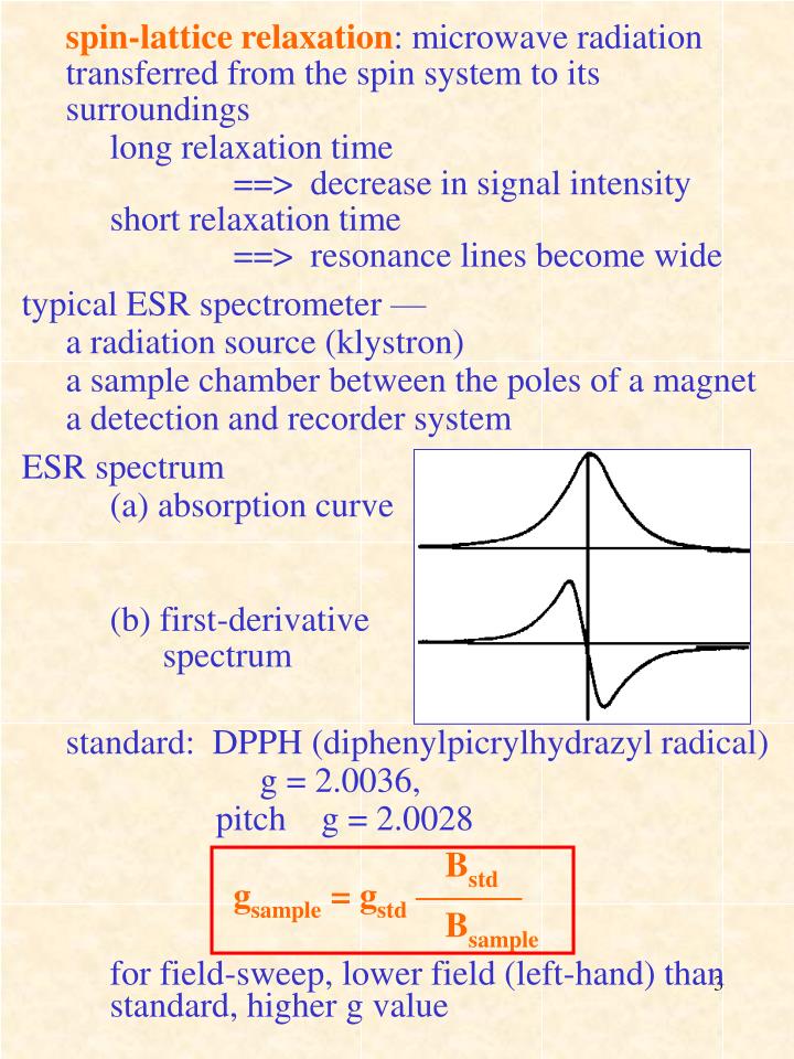 PPT - Electron Spin Resonance (ESR) Spectroscopy PowerPoint ... PPT - Electron Spin Resonance (ESR) Spectroscopy PowerPoint ...
