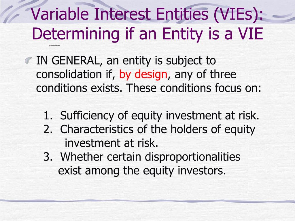 PPT Variable Interest Entities PowerPoint Presentation ID 138329