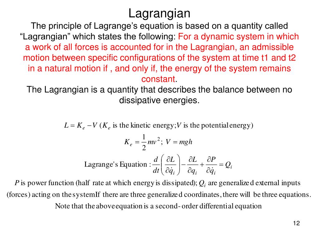 Ppt Lagrange Equations Use Kinetic And Potential Energy To Solve For Motion Powerpoint