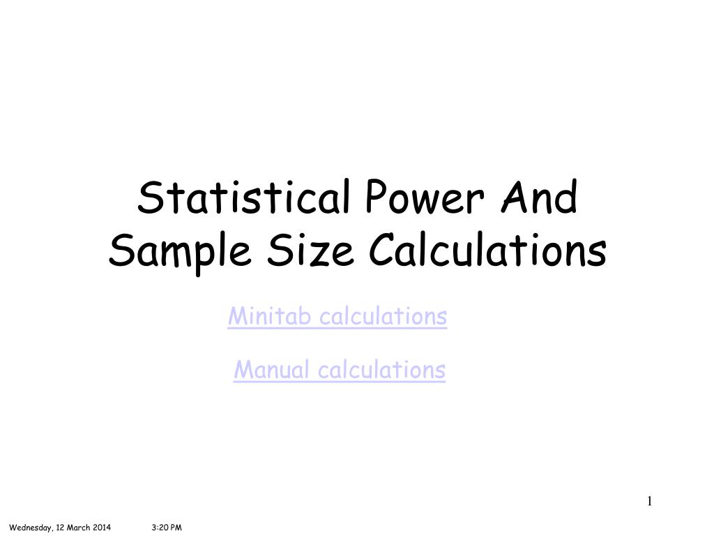 PPT Statistical Power And Sample Size Calculations PowerPoint