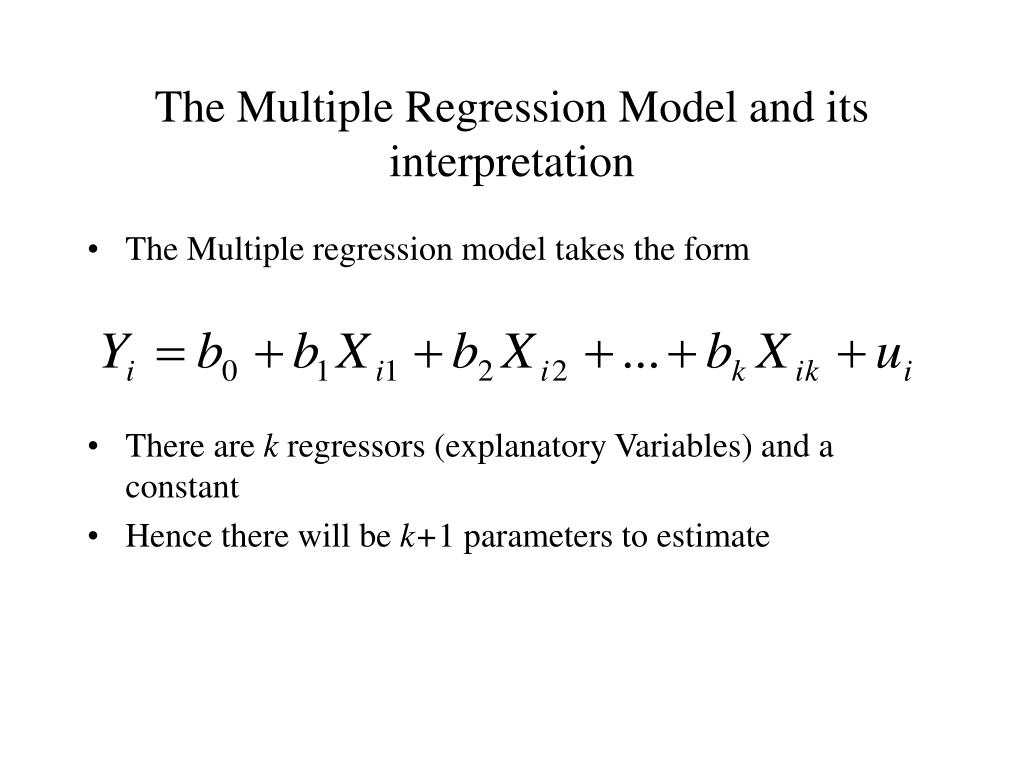 PPT The Multiple Regression Model And Its Interpretation PowerPoint 
