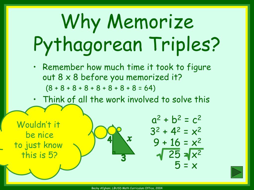 PPT - Pythagorean Triples PowerPoint Presentation - ID:492892 PPT - Pythagorean Triples PowerPoint Presentation - ID:492892
