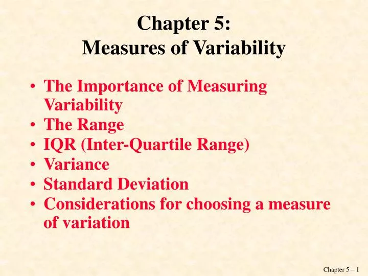 Ppt Chapter 5 Measures Of Variability Powerpoint Presentation Id