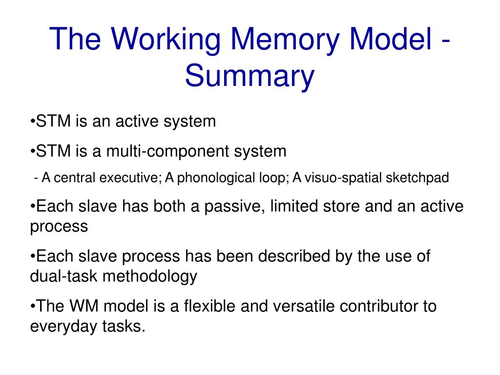 PPT - THE WORKING MEMORY MODEL Baddeley and Hitch, 1974 PowerPoint ... PPT - THE WORKING MEMORY MODEL Baddeley and Hitch, 1974 PowerPoint ...