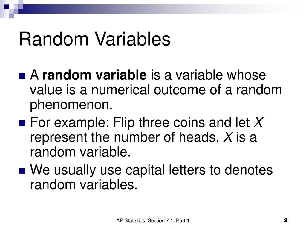PPT Section 7 1 Discrete And Continuous Random Variables PowerPoint 