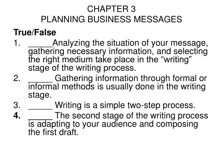 PPT - CHAPTER 3 PLANNING BUSINESS MESSAGES PowerPoint Presentation - ID ... PPT - CHAPTER 3 PLANNING BUSINESS MESSAGES PowerPoint Presentation - ID ...