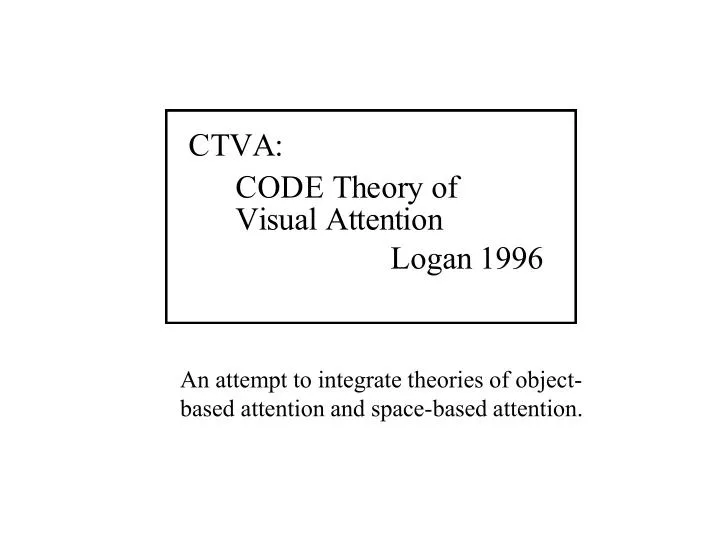 Ppt An Attempt To Integrate Theories Of Object Based Attention And