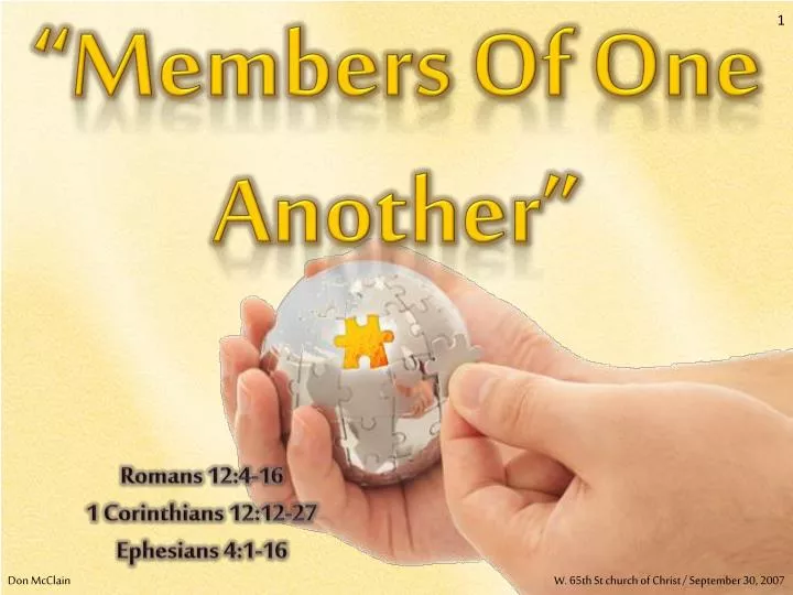 PPT - “Members Of One Another” PowerPoint Presentation, free download ...