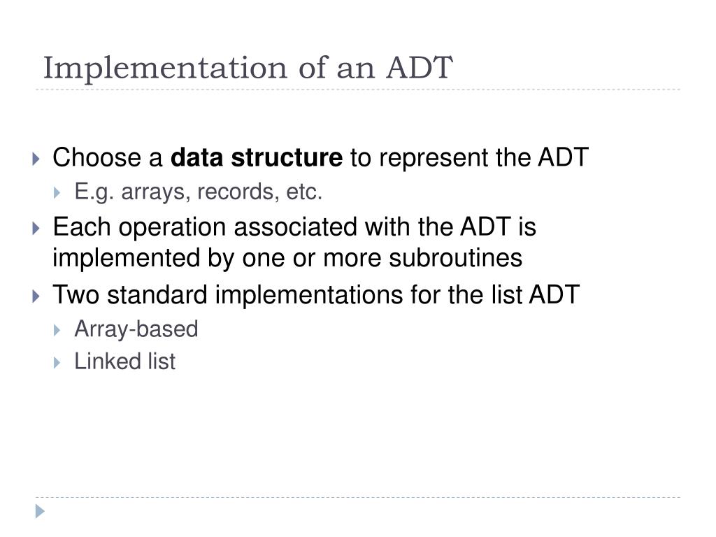 Ppt Implementation Of List Adt With Array And Linked List Variations Powerpoint Presentation