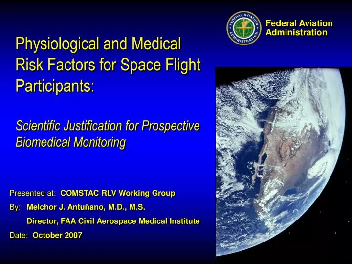 PPT - Physiological and Medical Risk Factors for Space Flight ...