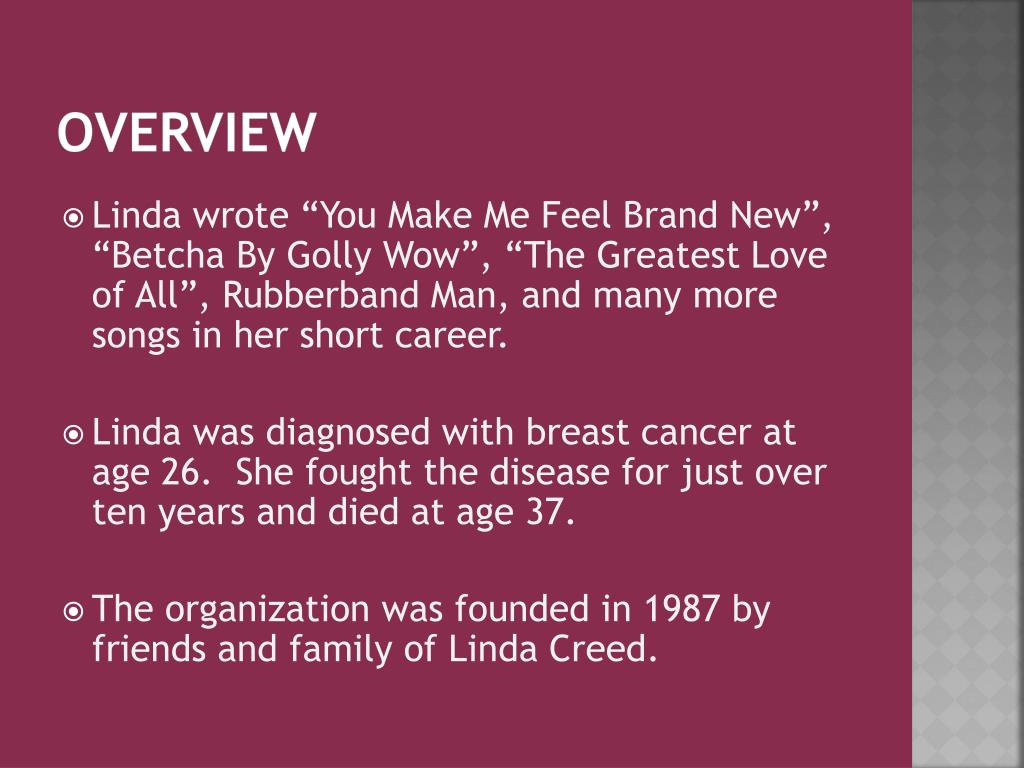 PPT - The LINDA Creed Breast cancer Organization PowerPoint ...