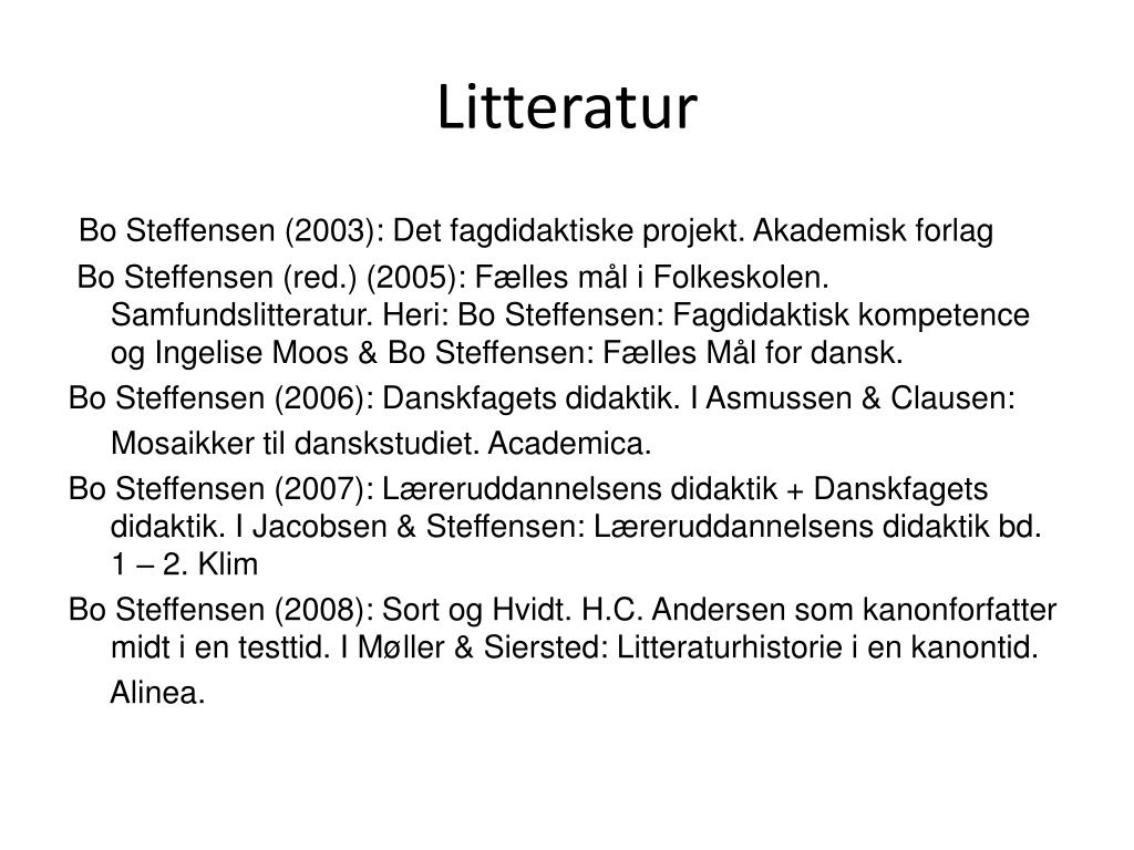 PPT - Fagdidaktik Bo Steffensen Lektor, dr. pæd. UCC PowerPoint ...
