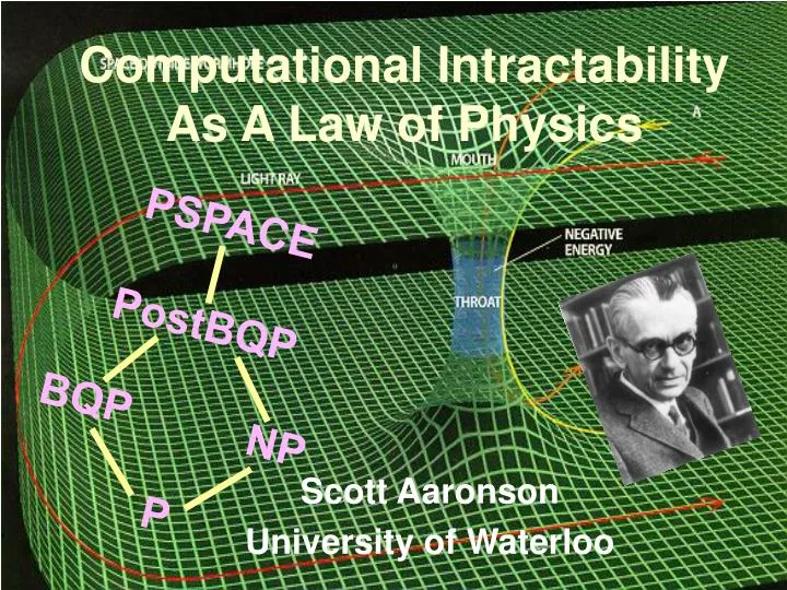 Ppt Computational Intractability As A Law Of Physics Powerpoint Presentation Id 1005340