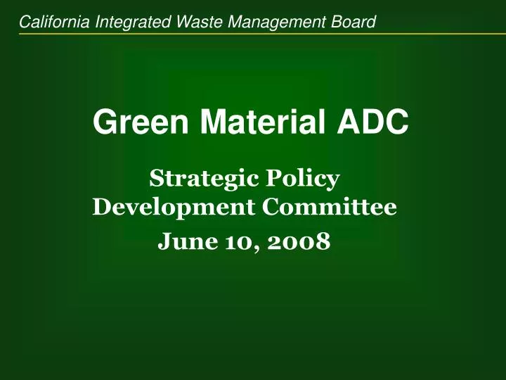 PPT - Green Material ADC PowerPoint Presentation, free download - ID ...