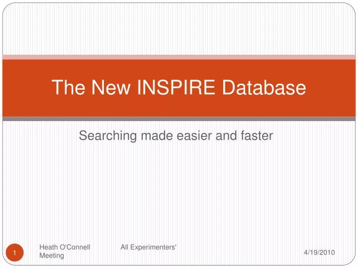 PPT - The New INSPIRE Database PowerPoint Presentation, free download ...