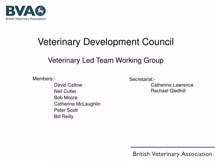 PPT - Veterinary Development Council Veterinary Led Team Working Group ...