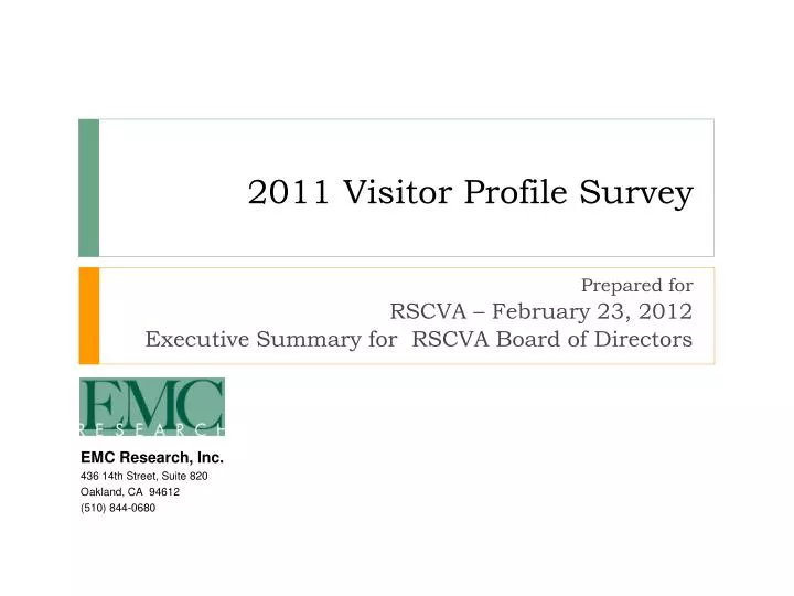 PPT - 2011 Visitor Profile Survey PowerPoint Presentation, free ...