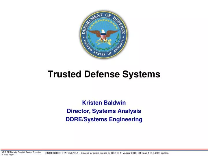 PPT - Trusted Defense Systems PowerPoint Presentation, free download ...