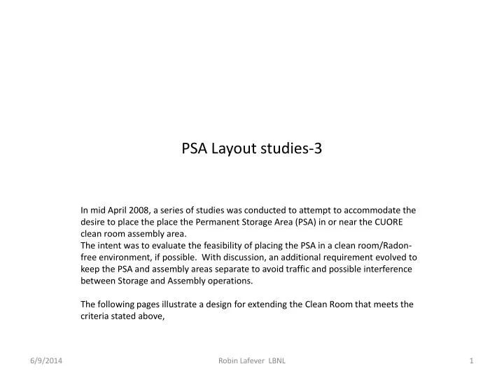PPT - PSA Layout studies-3 PowerPoint Presentation, free download - ID ...