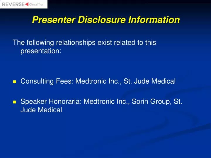 PPT - Presenter Disclosure Information PowerPoint Presentation, free ...