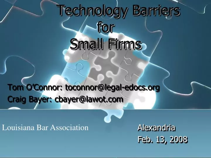 PPT - Technology Barriers for Small Firms PowerPoint Presentation, free ...