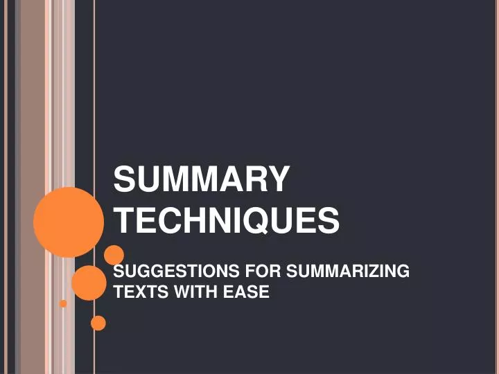 PPT SUMMARY TECHNIQUES PowerPoint Presentation Free Download ID ppt-summary-techniques-powerpoint-presentation-free-download-id