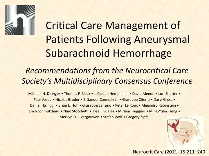 Ppt Critical Care Management Of Patients Following Aneurysmal