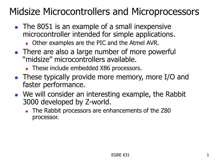 PPT - Midsize Microcontrollers and Microprocessors PowerPoint ...