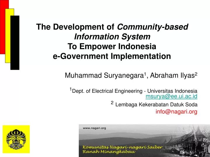 PPT - The Development of Community-based Information System To Empower ...
