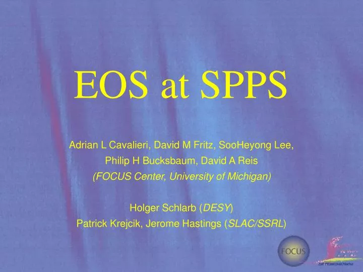 PPT - EOS at SPPS PowerPoint Presentation, free download - ID:1011001