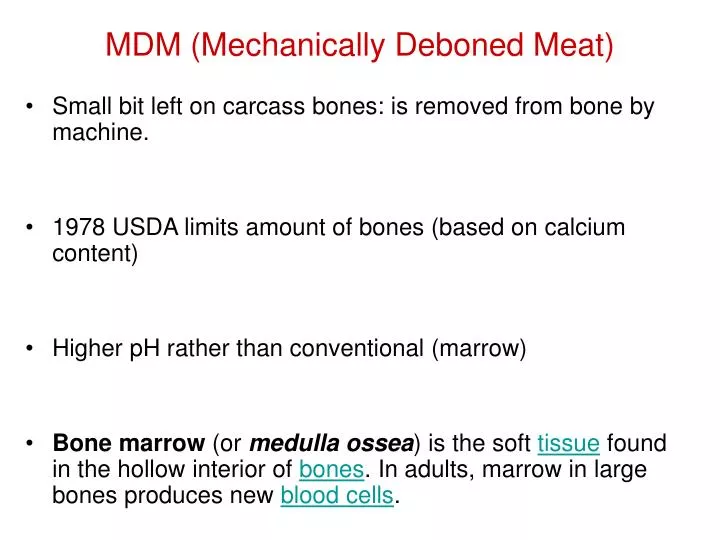 PPT - MDM (Mechanically Deboned Meat) PowerPoint Presentation, free ...