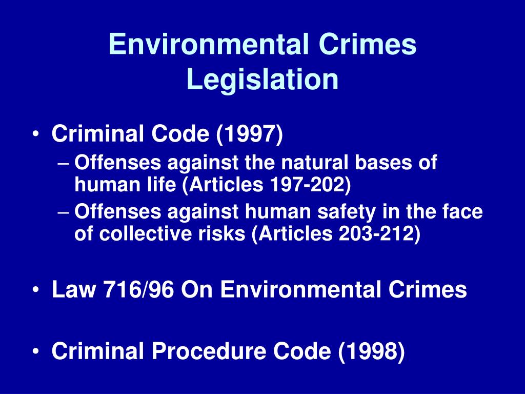 PPT - RIELA 2011 Environmental Crimes; Criminal Procedures, Penalties ...
