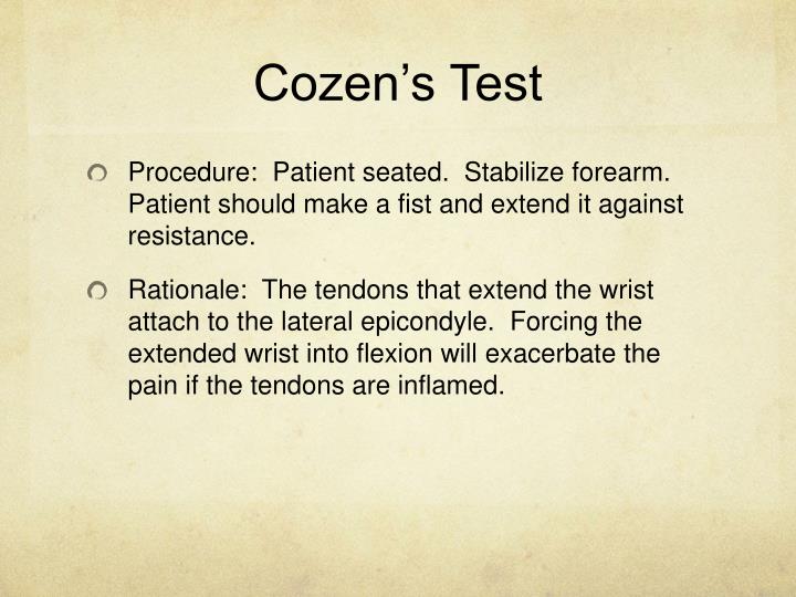 PPT - Elbow Orthopaedic Tests PowerPoint Presentation - ID:1013289