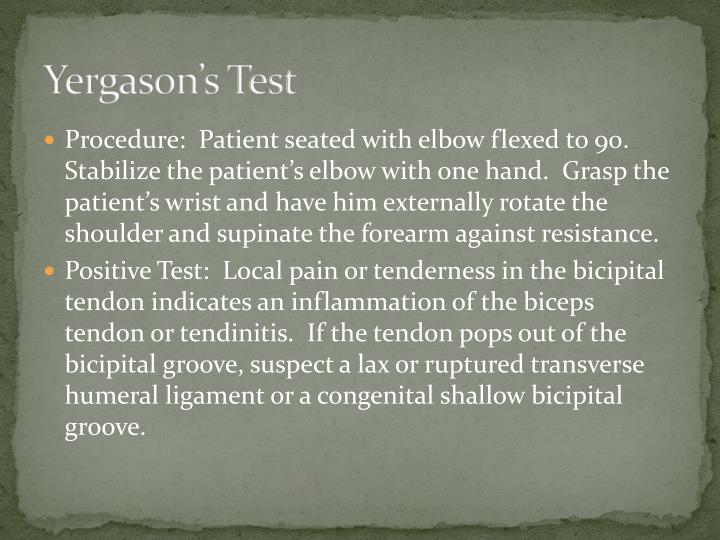 PPT - Introduction to Upper Extremity Orthopedic Tests PowerPoint ...