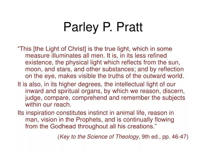 PPT - Parley P. Pratt PowerPoint Presentation, free download - ID:1014015