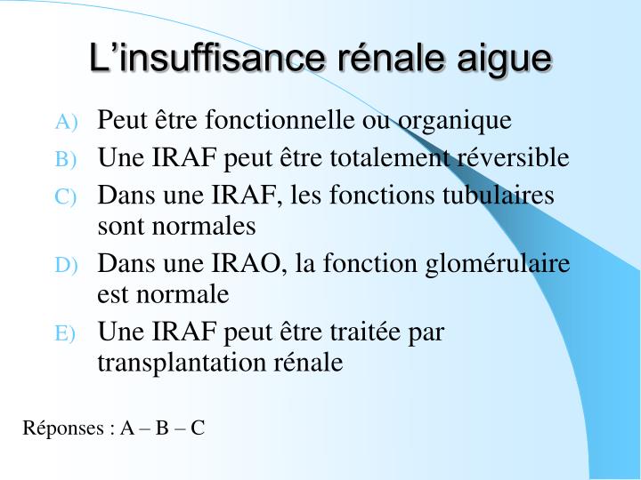 PPT - L’INSUFFISANCE RENALE PowerPoint Presentation - ID:1014054