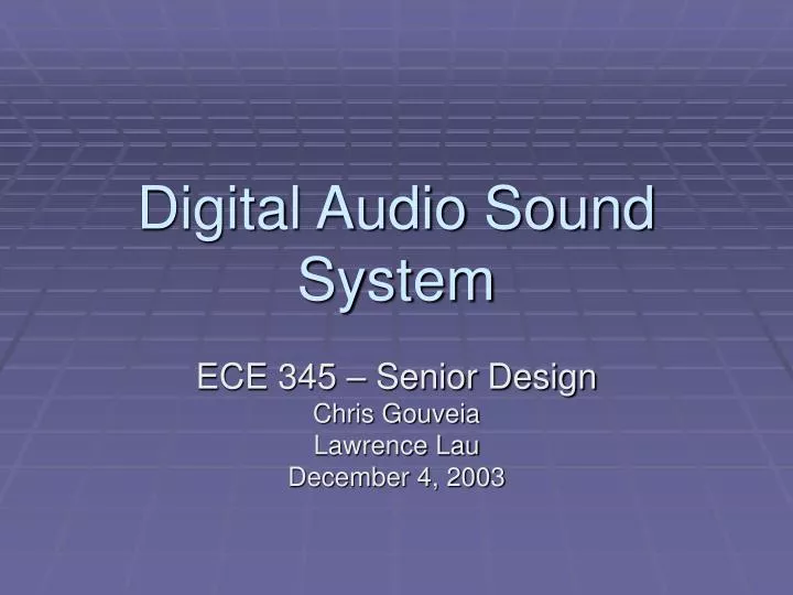 PPT - Digital Audio Sound System PowerPoint Presentation, free download ...