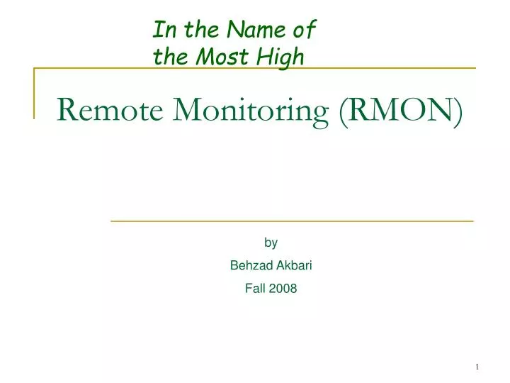 PPT - Remote Monitoring (RMON) PowerPoint Presentation, free download ... PPT - Remote Monitoring (RMON) PowerPoint Presentation, free download ...