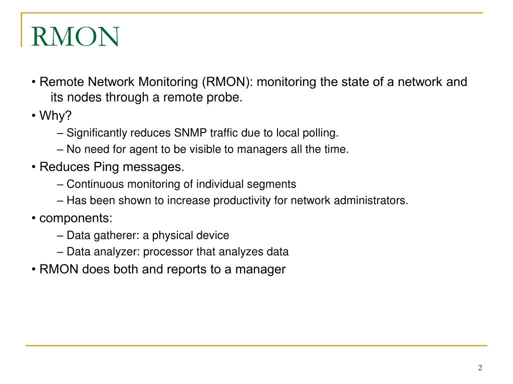 PPT - Remote Monitoring (RMON) PowerPoint Presentation, free download ... PPT - Remote Monitoring (RMON) PowerPoint Presentation, free download ...