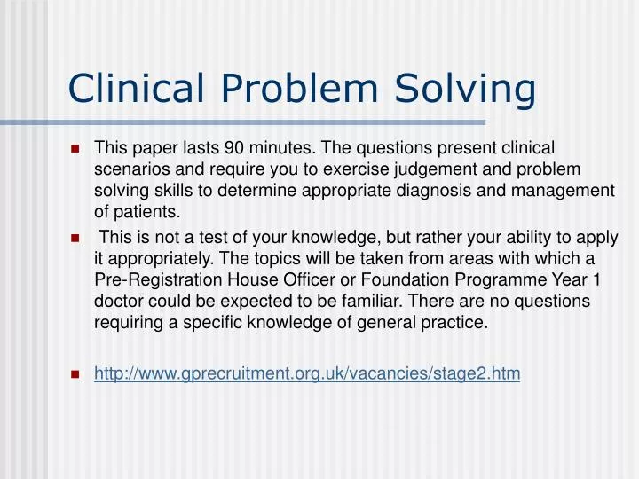 PPT Clinical Problem Solving PowerPoint Presentation Free Download