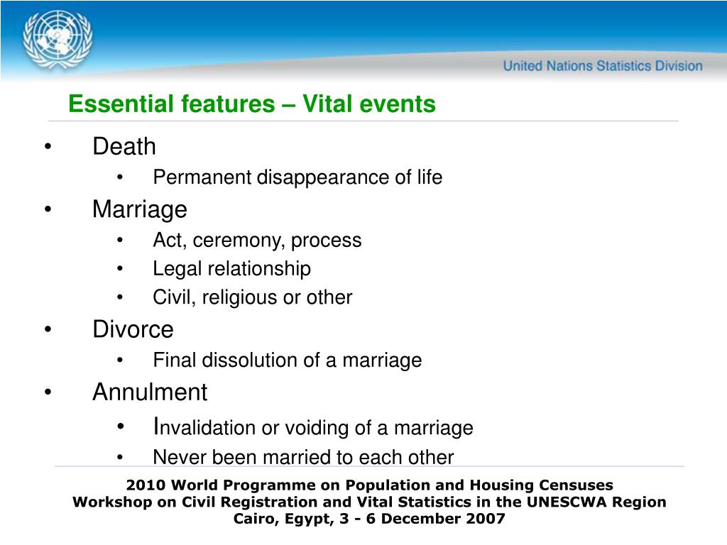PPT - Characteristics of the civil registration and vital event to be ...