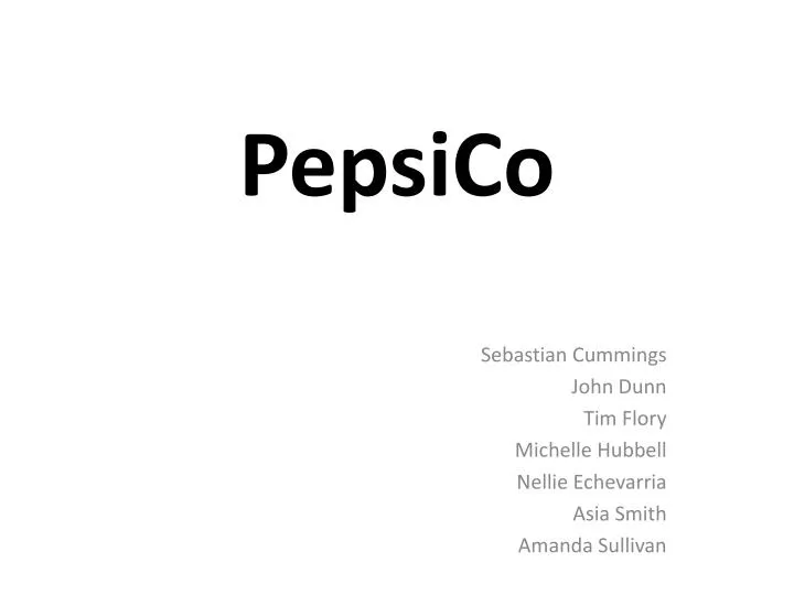 PPT - PepsiCo PowerPoint Presentation, free download - ID:1017763