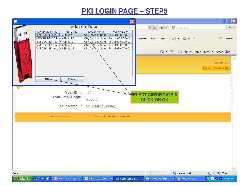 PPT - PKI LOGIN PAGE - STEP1 PowerPoint Presentation, free download ...