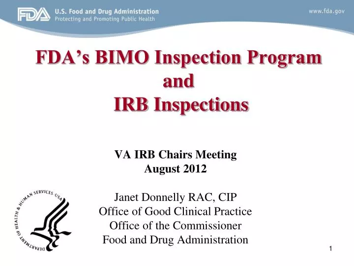 PPT - FDA’s BIMO Inspection Program and IRB Inspections PowerPoint ...