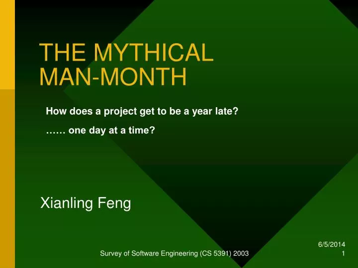 PPT - THE MYTHICAL MAN-MONTH PowerPoint Presentation, free download ...
