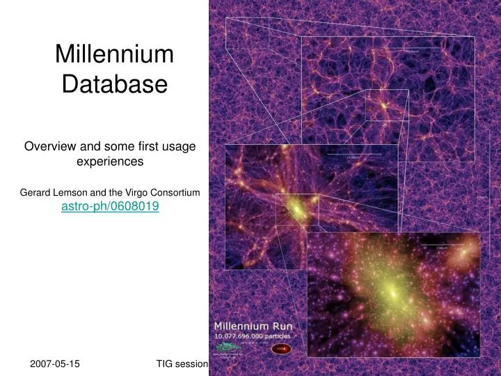 PPT - Millennium Database PowerPoint Presentation, free download - ID ...