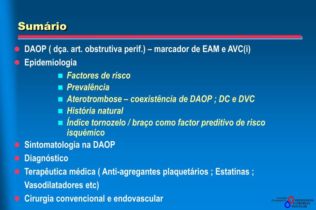 PPT - Doença arterial obstrutiva periférica (DAOP) PowerPoint ...