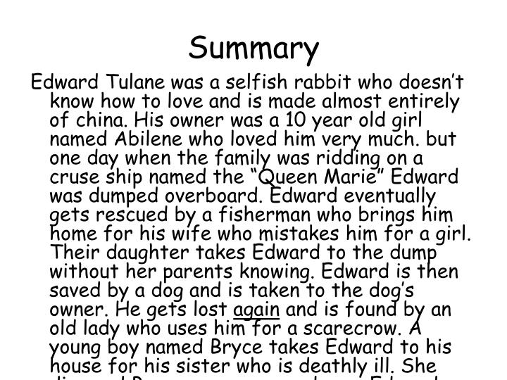 PPT - The Miraculous Journey of Edward Tulane PowerPoint Presentation ...