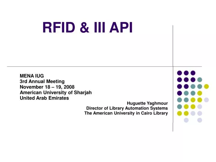 PPT - RFID & III API PowerPoint Presentation, free download - ID:1020807